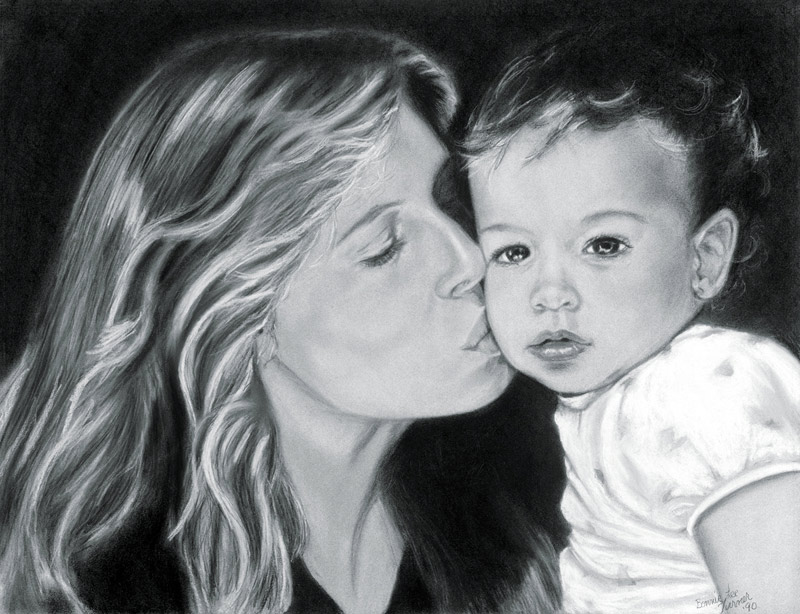 Mother and Child Portrait by Fine Artist Bonnie Lee Turner